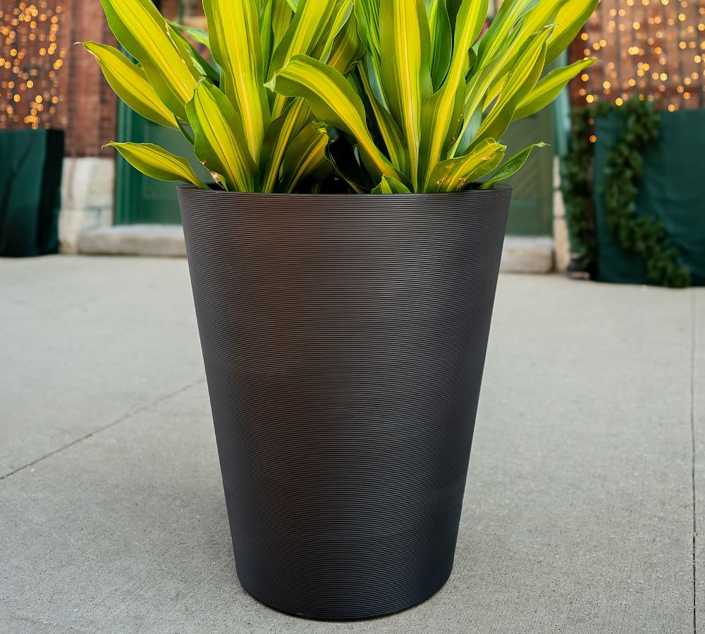 All Weather Eco Hevea Tapered Cylinder Grooved Outdoor Planters ...