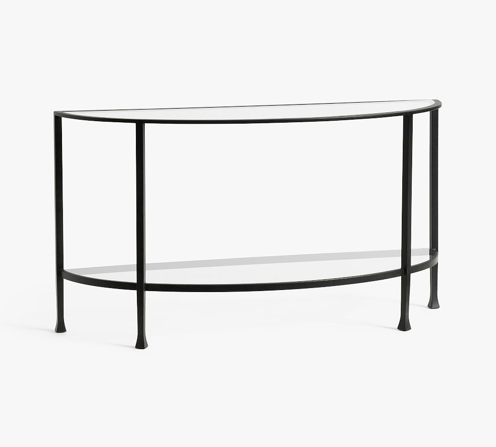 Tanner Demilune Glass Grand Console Table | Pottery Barn