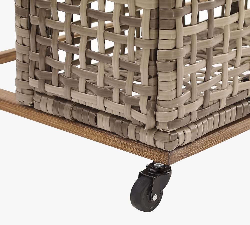Betti Outdoor Wicker Pool Storage Caddy | Pottery Barn