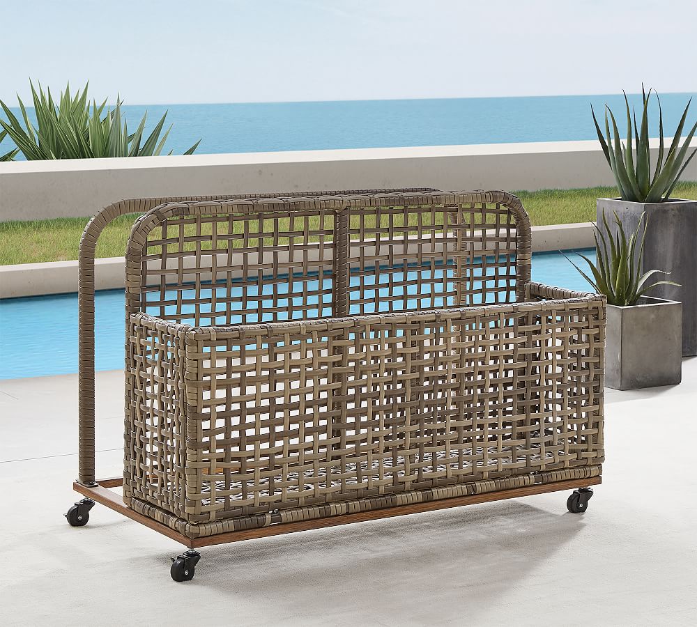 Betti Outdoor Wicker Pool Storage Caddy | Pottery Barn