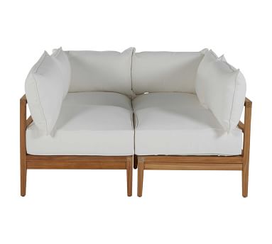 Oxeia Teak Outdoor Loveseat | Pottery Barn