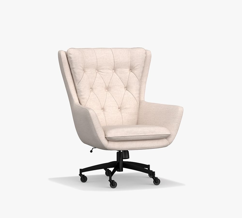 Wells Upholstered Swivel Desk Chair | Pottery Barn
