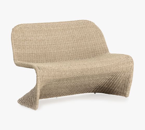 Encinitas 50" Wicker Outdoor Dining Bench | Pottery Barn