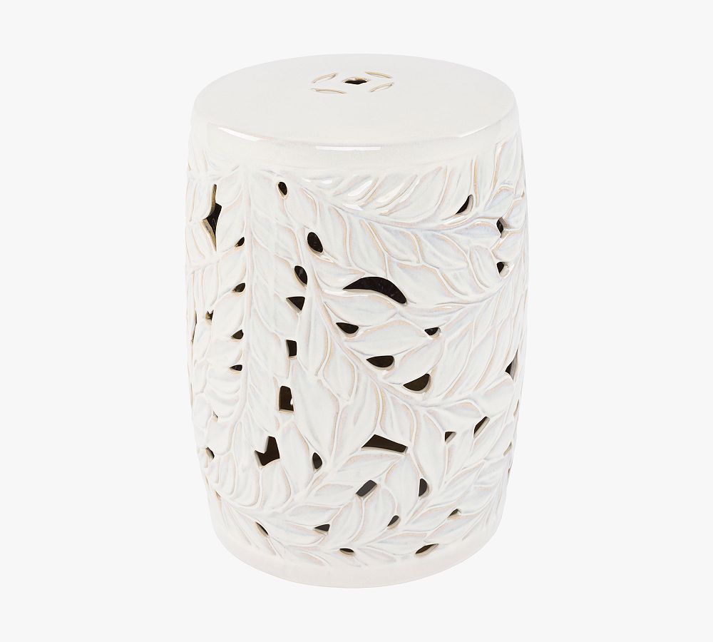 Ivy Round Ceramic Accent Table | Pottery Barn