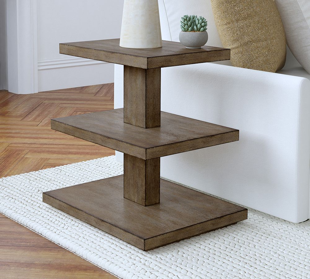Meredith Rectangular Tiered Accent Table | Pottery Barn