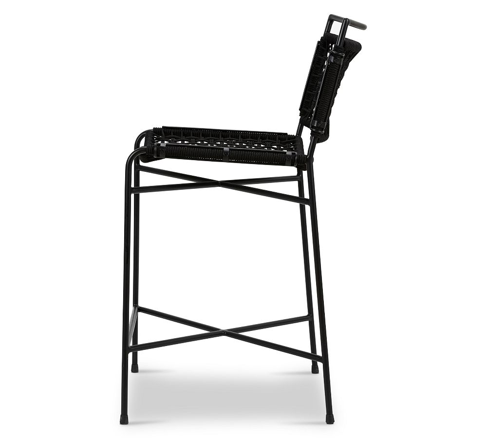 Perkins Metal & Rope Outdoor Stool | Pottery Barn