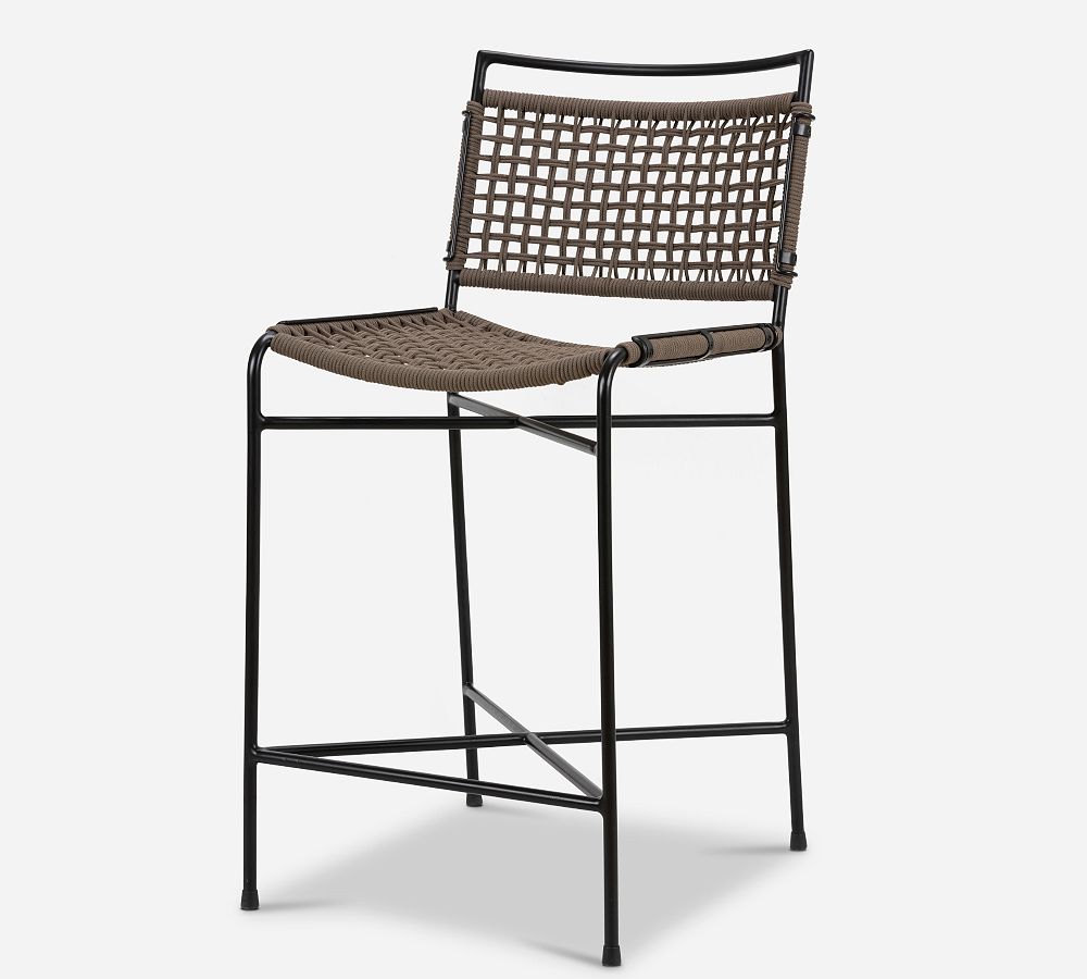 Perkins Metal & Rope Outdoor Stool | Pottery Barn