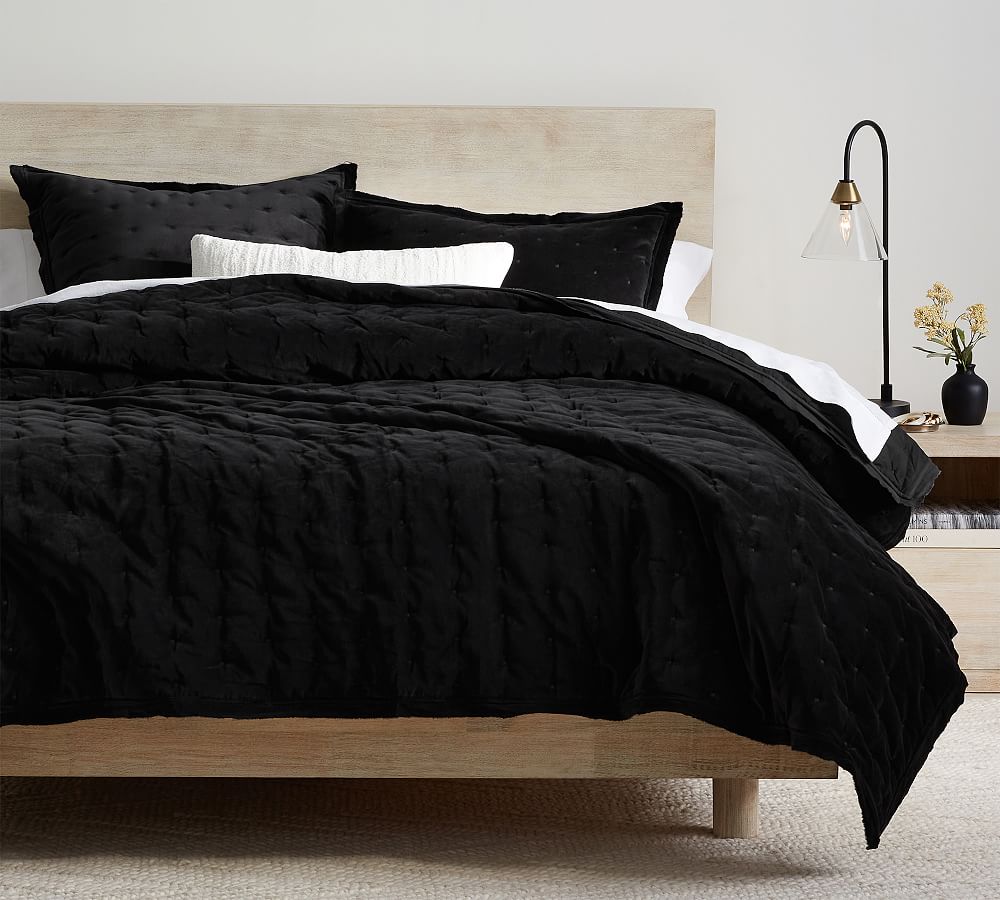 Velvet Tufted Quilt | Pottery Barn