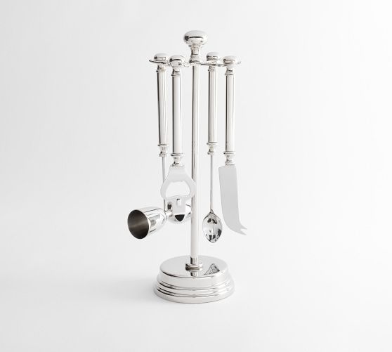 Heritage Silver 4-Piece Bar Tools Set | Pottery Barn