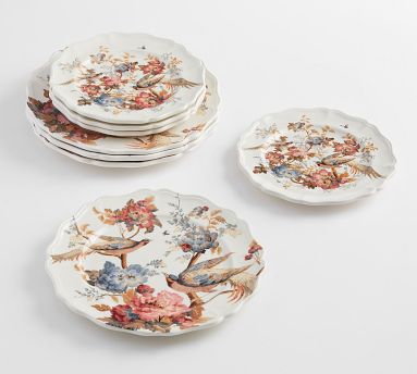Piper Floral Bird 8-Piece Dinnerware Set | Pottery Barn