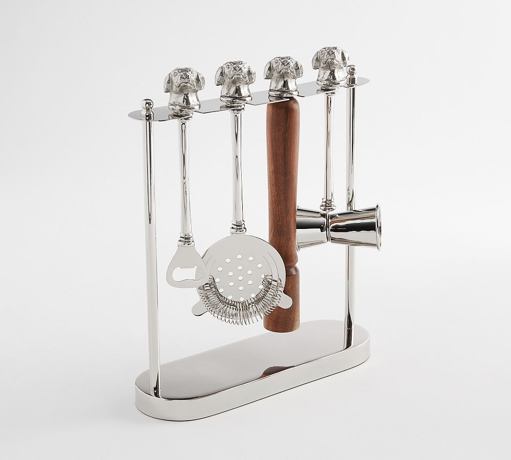 Figural Hound 4-Piece Bar Tool Set | Pottery Barn