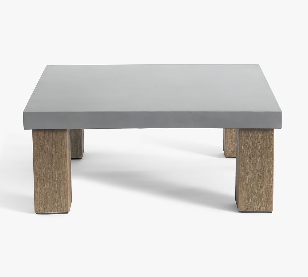 Abbott Concrete & Acacia Square Outdoor Coffee Table | Pottery Barn