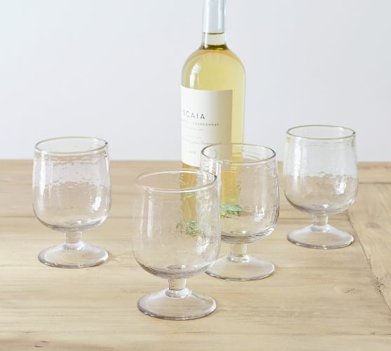 Hammered Handcrafted Glass Goblets | Pottery Barn