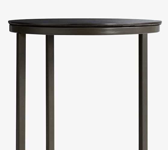 Duke Round Metal Swivel Side Table | Pottery Barn