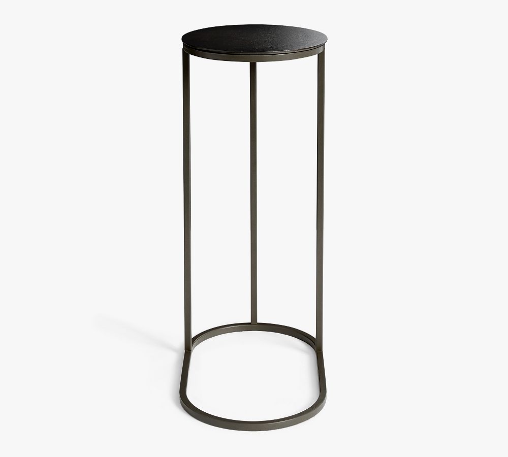 Duke Round Metal Swivel Side Table | Pottery Barn