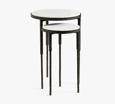 Mission Round Marble Nesting Side Table | Pottery Barn