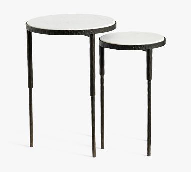 Mission Round Marble Nesting Side Table | Pottery Barn