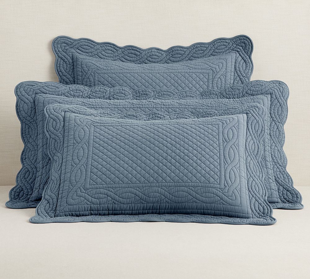 Heirloom Scallop Quilted Sham | Pottery Barn