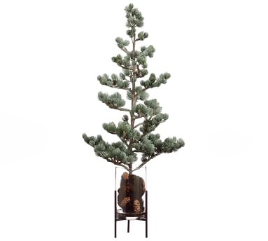 34.5" Artificial Ming Ping Tree In Glass Vase With Stand | Pottery Barn