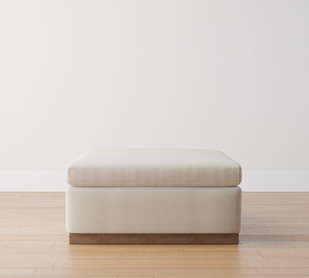 Dream Wide Arm Wood Base Modular Ottoman | Pottery Barn