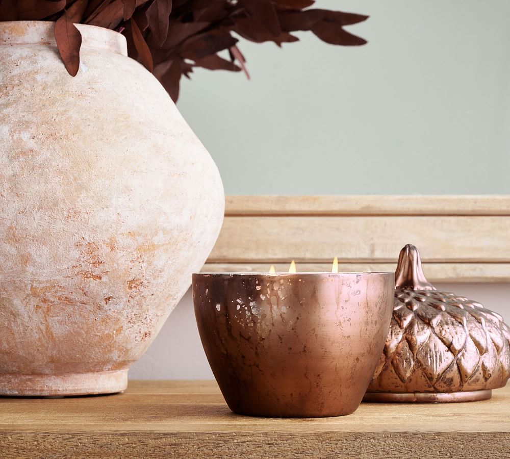 Acorn Lidded Scented Glass Candles - Harvest Spice | Pottery Barn