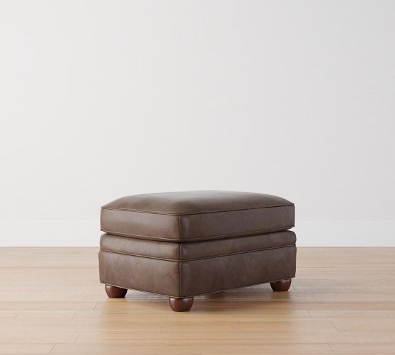 Chesterfield Leather Ottoman | Pottery Barn