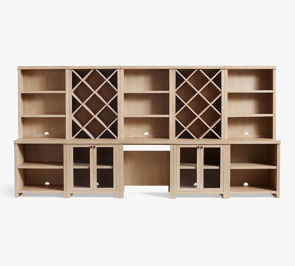 Modern Farmhouse 170" Grand Wine Storage with Display Cabinets ...