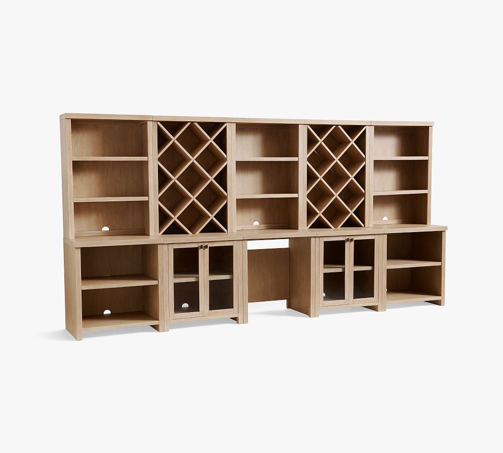 Modern Farmhouse 170" Grand Wine Storage with Display Cabinets ...