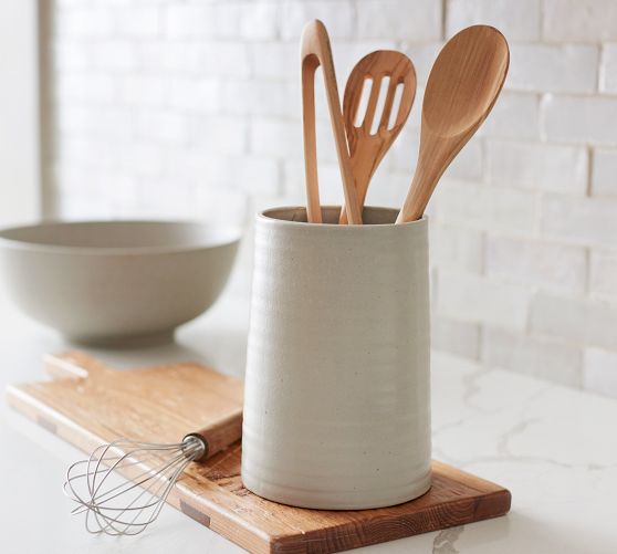 Farmstead Stoneware Utensil Crock | Pottery Barn