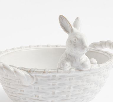 Rustic Bunny Stoneware Candy Bowl | Pottery Barn