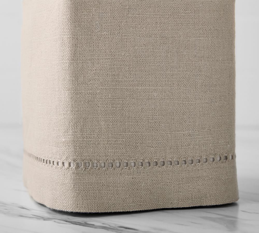 Linen Hemstitch Tissue Box Cover | Pottery Barn