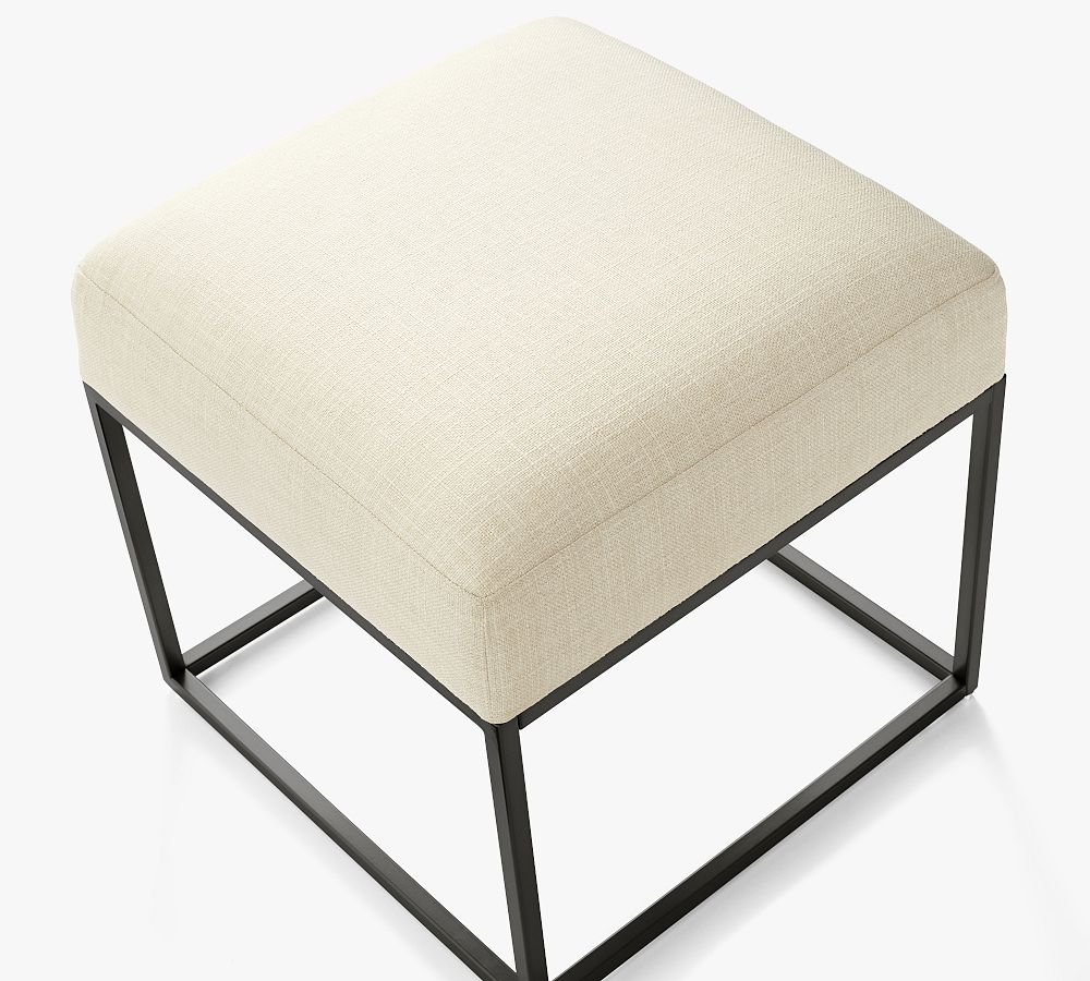 Millie Upholstered Square Accent Stool | Pottery Barn