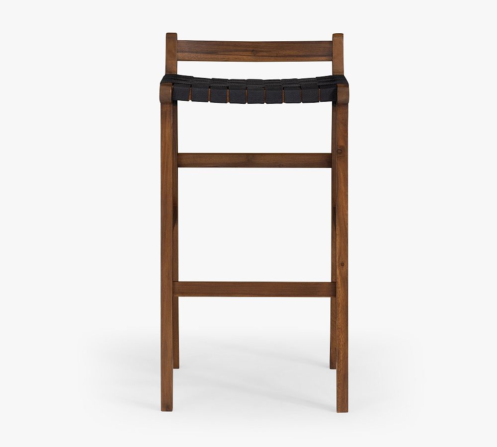 Abbott Acacia Woven Outdoor Counter Stool | Pottery Barn