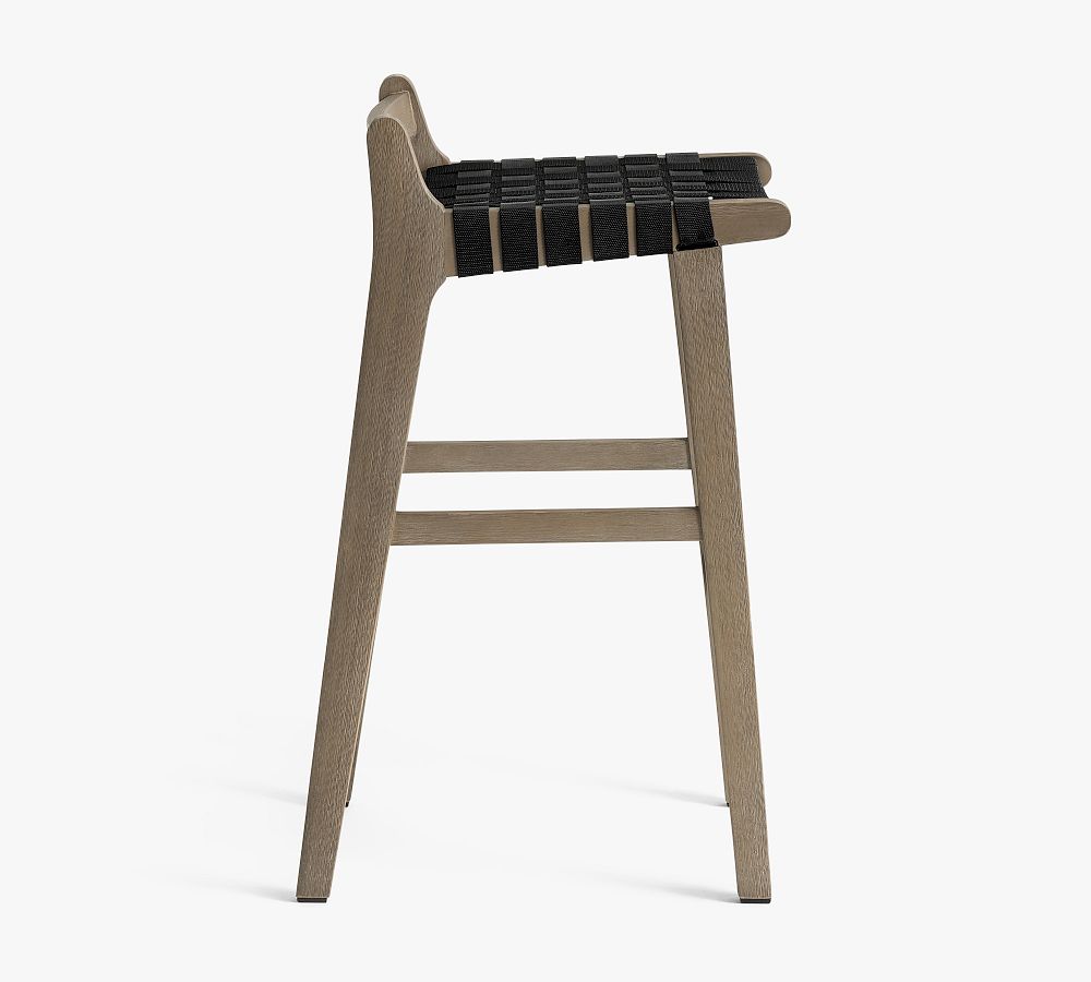 Abbott Acacia Woven Outdoor Counter Stool | Pottery Barn