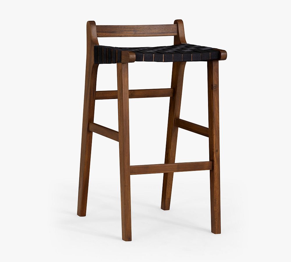 Abbott Acacia Woven Outdoor Counter Stool | Pottery Barn