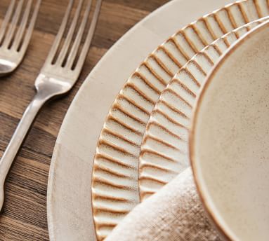 Ridge Textured Stoneware Dinner Plates | Pottery Barn