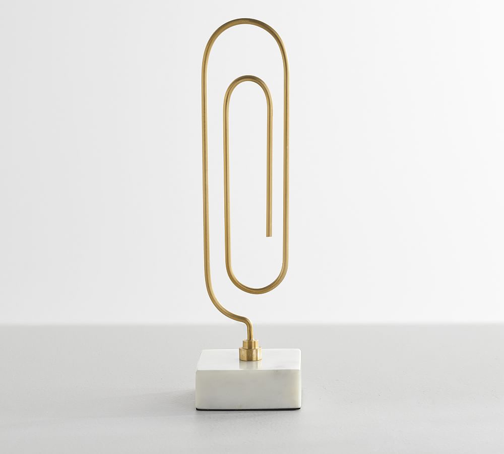 White Marble Oversized Desktop Paperclip | Pottery Barn