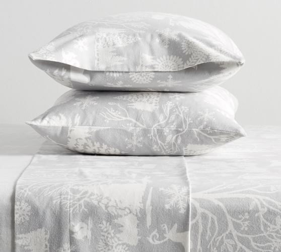 Frosted Forest Organic Flannel Pillowcases - Set of 2 | Pottery Barn