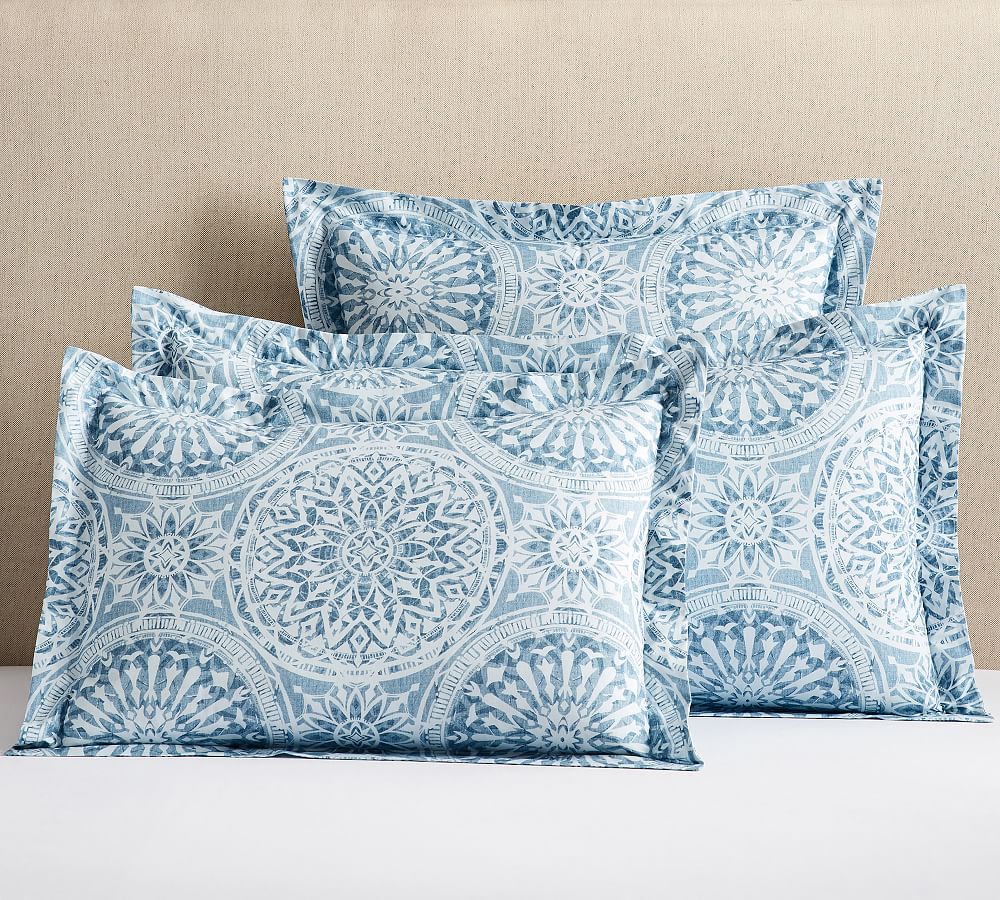 Riley Medallion Organic Percale Sham | Pottery Barn