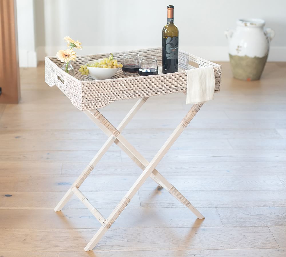Tava Handwoven Rattan Butler Tray | Pottery Barn