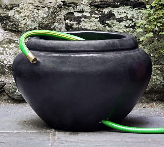 Lipped Garden Hose Pot, Graphite | Pottery Barn