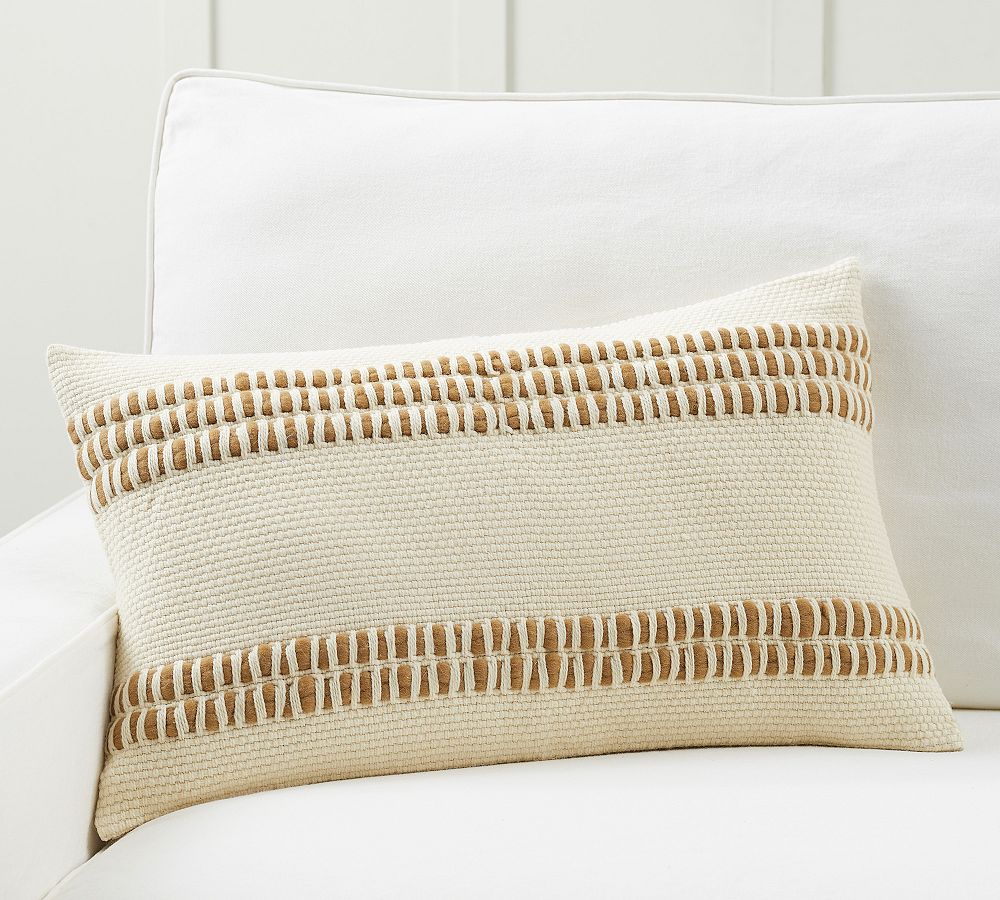 Reed Striped Lumbar Pillow | Pottery Barn