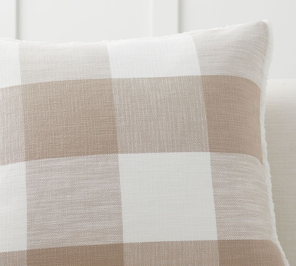 Bryce Check Sherpa Back Decorative Pillow Cover | Pottery Barn