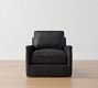 Tyler Square Arm Leather Swivel Chair | Pottery Barn