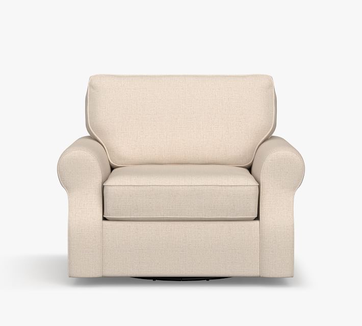 Fremont Roll Arm Swivel Chair Pottery Barn