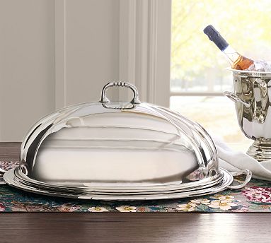 Heritage Silver Turkey Cloche | Pottery Barn