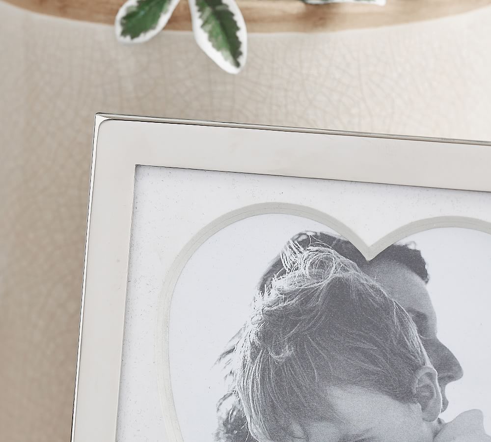 Modern Silver Heart Picture Frame | Pottery Barn