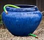 Terra Cotta Garden Hose Pot - Blue | Pottery Barn