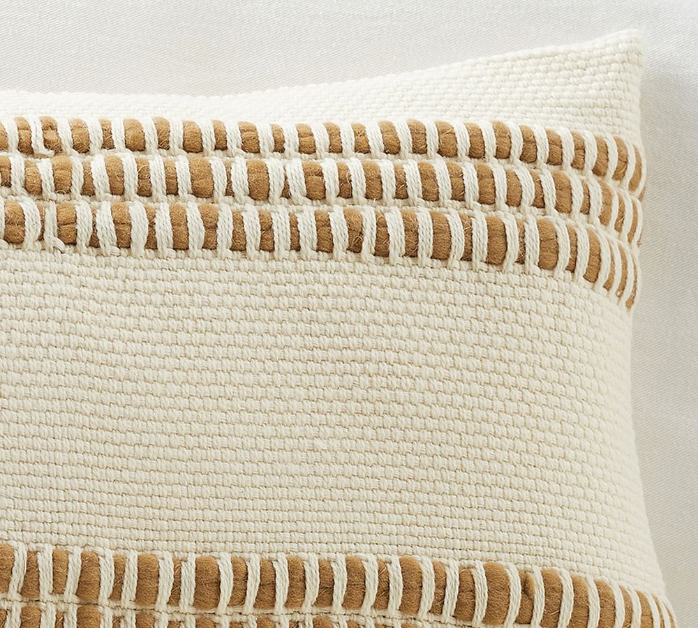 Reed Striped Lumbar Pillow | Pottery Barn