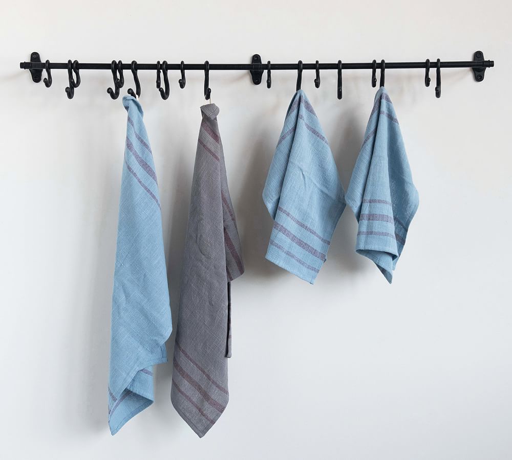 Wall Mounted Metal Bar with Hooks, 48" | Pottery Barn